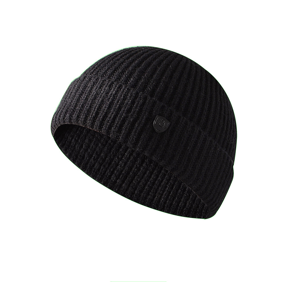Winter solid color knit hat men's warm beanie hat – Trekmad